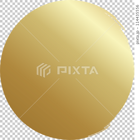 Set of gold different round brush. Design elementsのイラスト素材 [114435556 ...