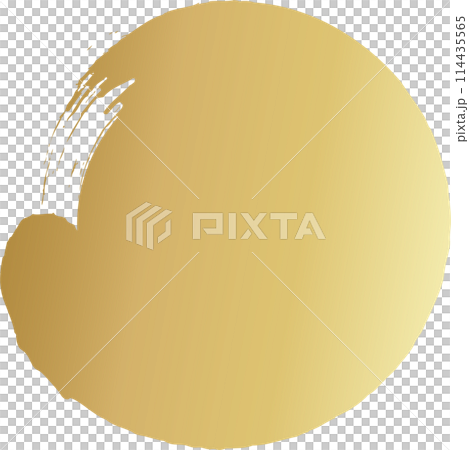 Set of gold different round brush. Design elementsのイラスト素材 [114435565 ...