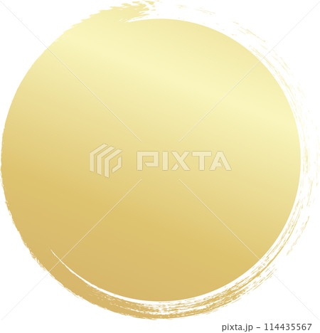 Set of gold different round brush. Design elementsのイラスト素材 [114435567 ...