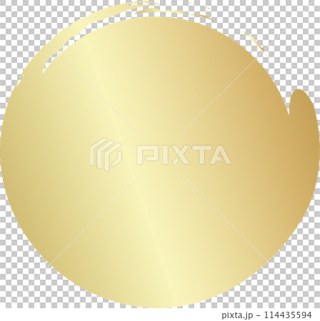 Set of gold different round brush. Design elementsのイラスト素材 [114435594 ...