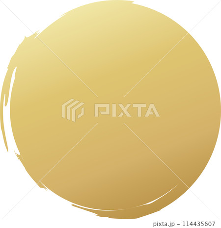 Set of gold different round brush. Design elementsのイラスト素材 [114435607 ...