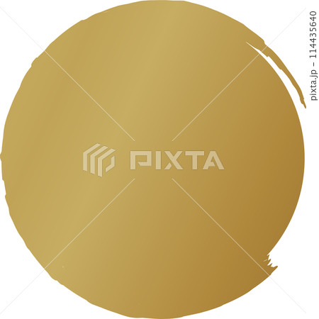 Set of gold different round brush. Design elementsのイラスト素材 [114435640 ...