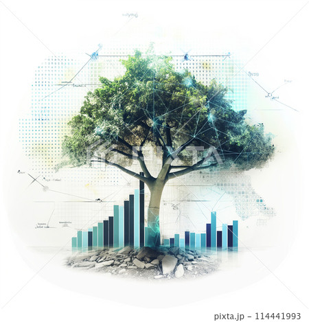 Trees, graphs, stocks, statistics all together...のイラスト素材 [114441993 ...