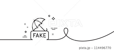 Fake news line icon. Continuous one line with...のイラスト素材 [114496770] - PIXTA
