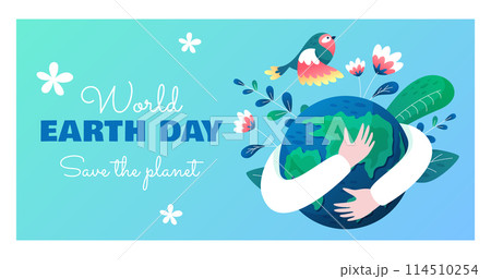 World Earth day banner in gradient styleのイラスト素材 [114510254] - PIXTA