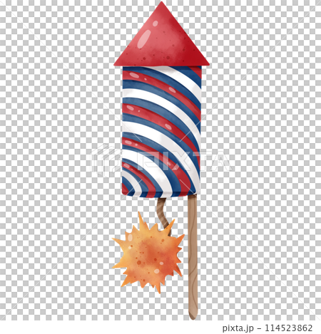 Watercolor painting of American firecrackers...のイラスト素材 [114523862] - PIXTA