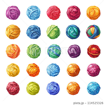 Cartoon Woolen Yarn Balls. Crafty Creations....のイラスト素材 [114525326] - PIXTA
