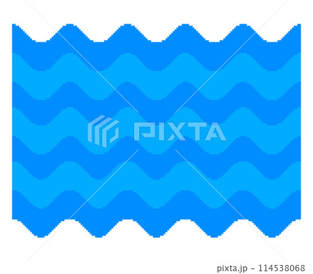 Sea waves pixel art - asset for game. Oceanic...のイラスト素材 [114538068] - PIXTA
