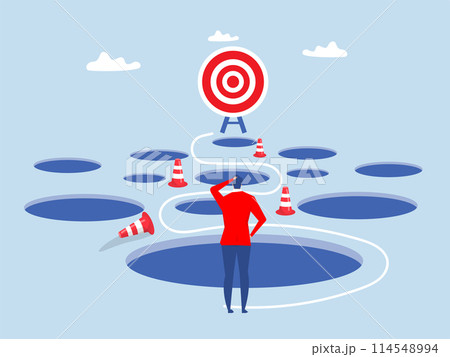 Avoid pitfall Planning and obstacle avoidance...のイラスト素材 [114548994] - PIXTA