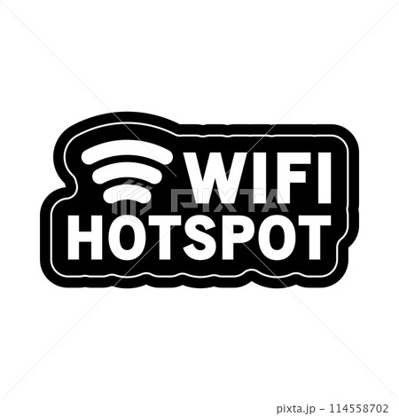 Wifi hot spot label Vectorのイラスト素材 [114558702] - PIXTA