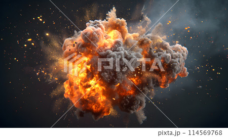 nuclear bomb explosion special effect,...のイラスト素材 [114569768] - PIXTA