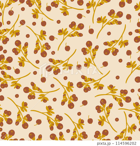 Forest berries flat design seamless patternのイラスト素材 [114596202] - PIXTA