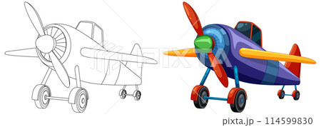 Colorful Cartoon Airplane Transformationのイラスト素材 [114599830] - PIXTA