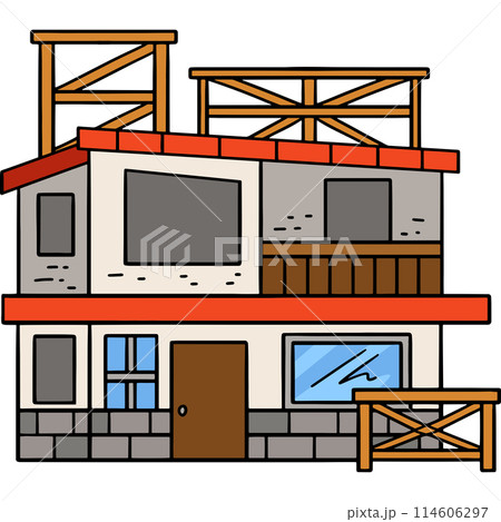 Building Under Construction Cartoon Clipartのイラスト素材 [114606297] - PIXTA