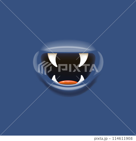 Vector Cartoon vampire mouth with fangs...のイラスト素材 [114611908] - PIXTA