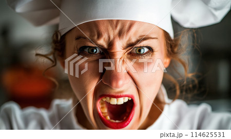 Angry chef with intense expression.のイラスト素材 [114625531] - PIXTA