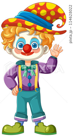 Colorful Clown Waving Helloのイラスト素材 [114628022] - PIXTA