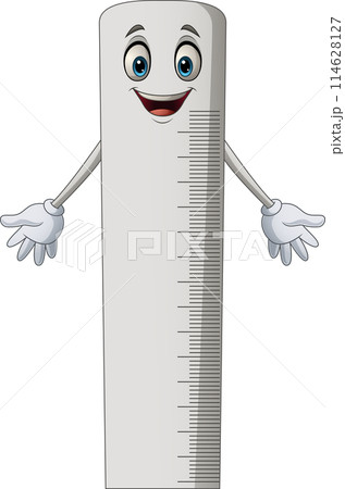Happy cartoon ruler mascot character のイラスト素材 [114628127] - PIXTA