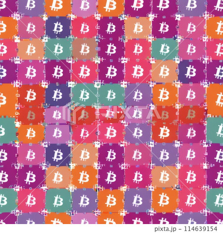 Stylized Bitcoin Symbol Quiltのイラスト素材 [114639154] - PIXTA
