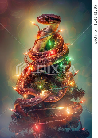 A Majestic Snake Entwined in Sparkling...のイラスト素材 [114642295] - PIXTA