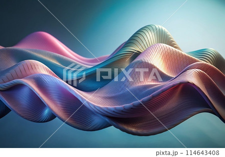 Wave mesh patterns, calming gradient...のイラスト素材 [114643408] - PIXTA