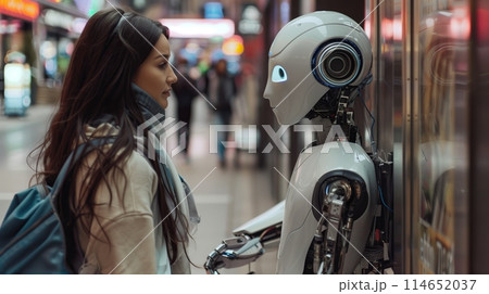 artificial intelligence interacts with humansのイラスト素材 [114652037] - PIXTA