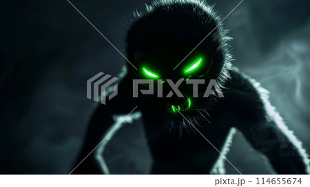 Fury Unleashed: Angry Black Yeti in 3D....のイラスト素材 [114655674] - PIXTA