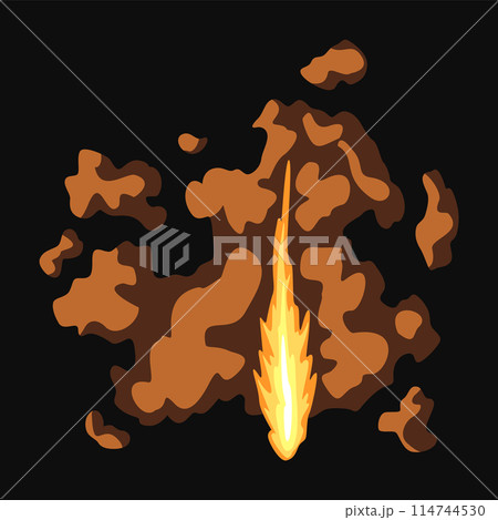 Gun flashe or gunshot animation. Fire explosion...のイラスト素材 [114744530 ...