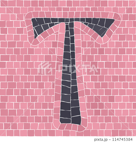 Mosaic tiles letter Tのイラスト素材 [114745384] - PIXTA