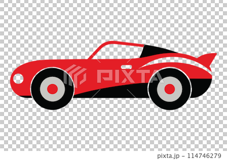 Roadster Cartoon Car Icon Red and Black...のイラスト素材 [114746279] - PIXTA