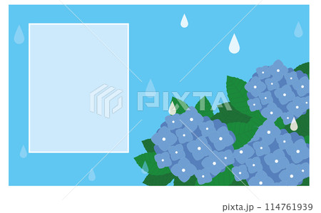 紫陽花の花の梅雨のフレームのイラスト素材 [114761939] - PIXTA