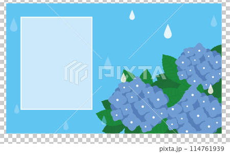 紫陽花の花の梅雨のフレームのイラスト素材 [114761939] - PIXTA