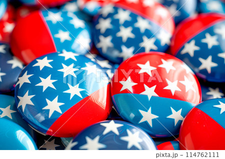 Patriotic Red White and Blue Election Campaign...のイラスト素材 [114762111 ...