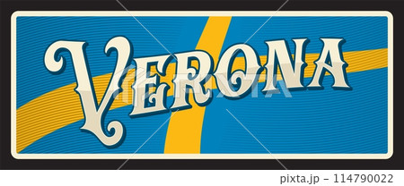 Verona italian travel sticker and plate....のイラスト素材 [114790022] - PIXTA