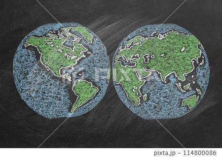 Illustration of the two hemispheres of the Earthのイラスト素材 [114800086] - PIXTA