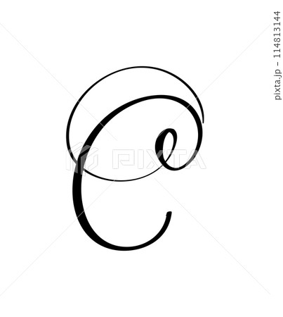 Hand drawn vector calligraphy letter C. Script...のイラスト素材 [114813144 ...