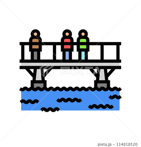footbridge bridge color icon vector illustrationのイラスト素材 [114818520] - PIXTA