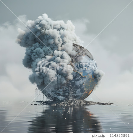 global boiling and climate change crisis earth のイラスト素材 [114825891] - PIXTA