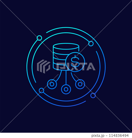 data storage costs icon, linear designのイラスト素材 [114836494] - PIXTA