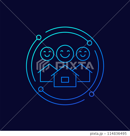 good neighbourhood icon, linear designのイラスト素材 [114836495] - PIXTA