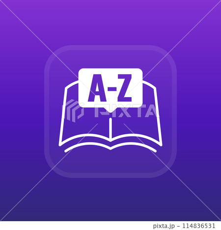 dictionary or vocabulary book icon, vectorのイラスト素材 [114836531] - PIXTA
