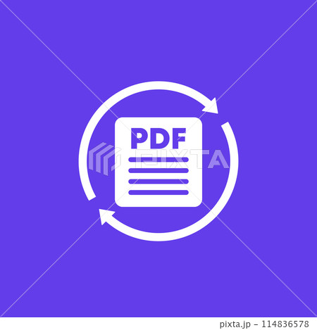 convert to PDF document icon for web and appsのイラスト素材 [114836578] - PIXTA