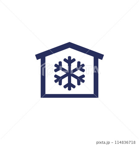 cold storage icon with warehouse, vectorのイラスト素材 [114836718] - PIXTA
