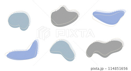 Collection of organic irregular blob shape with...のイラスト素材 [114851656 ...