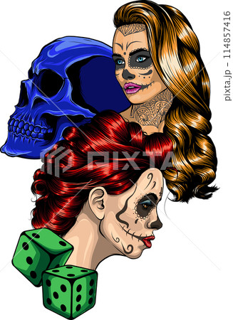 draw of Dead girl vector illustration designのイラスト素材 [114857416] - PIXTA
