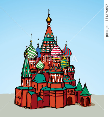 Red Square, Moscow. Vector drawingのイラスト素材 [114870657] - PIXTA