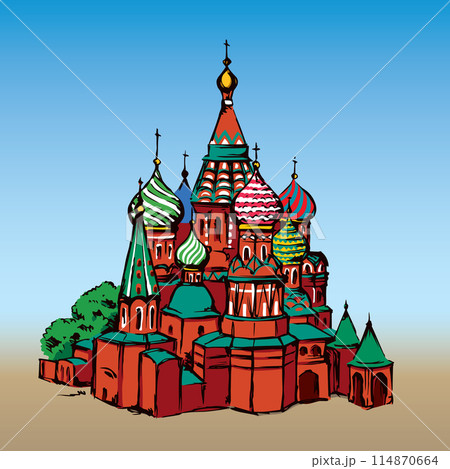 Red Square, Moscow. Vector drawingのイラスト素材 [114870664] - PIXTA