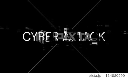 3D rendering cyber attack text with screen...のイラスト素材 [114880990] - PIXTA