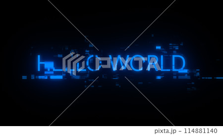 3D rendering hello world text with screen...のイラスト素材 [114881140] - PIXTA