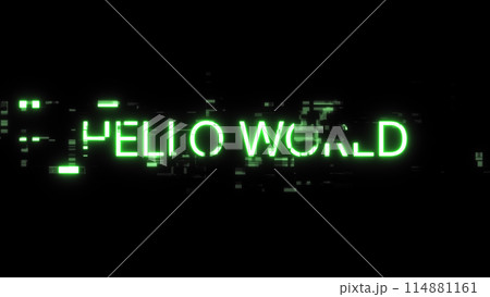 3D rendering hello world text with screen...のイラスト素材 [114881161] - PIXTA